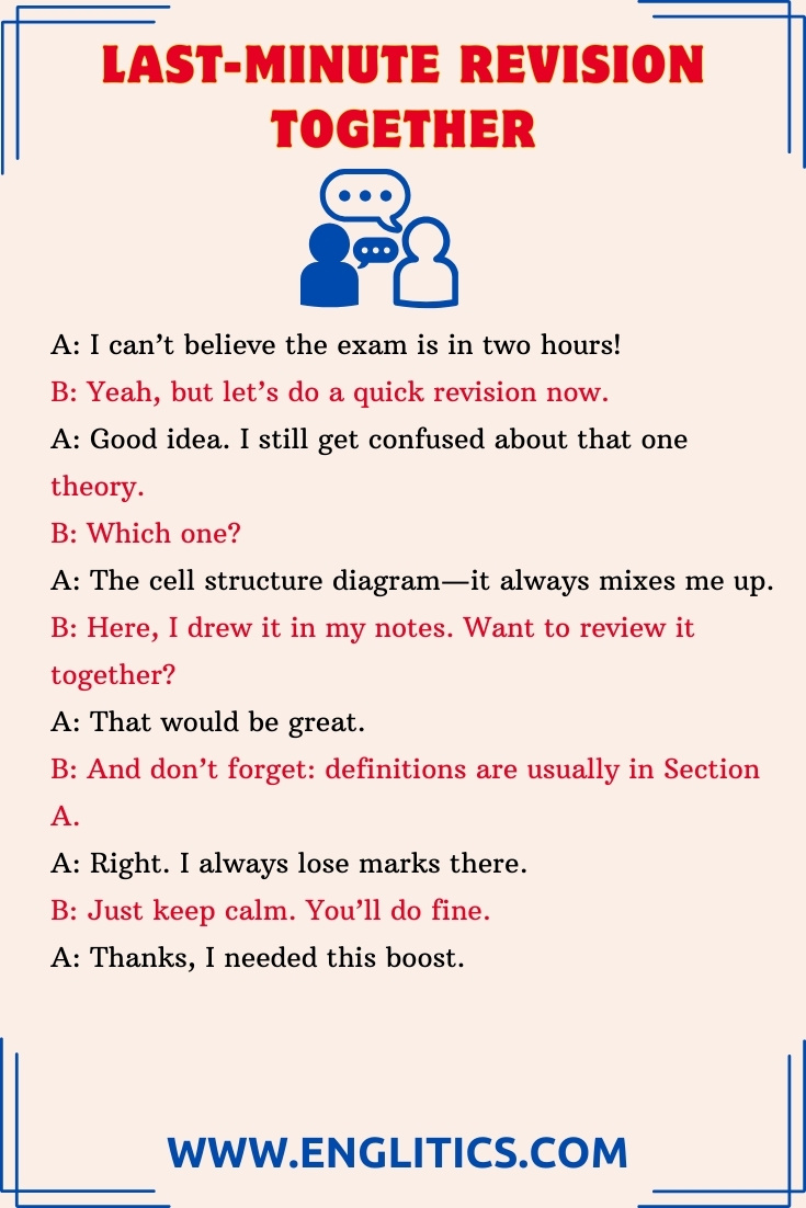 Conversation Between Two Friends About Exam