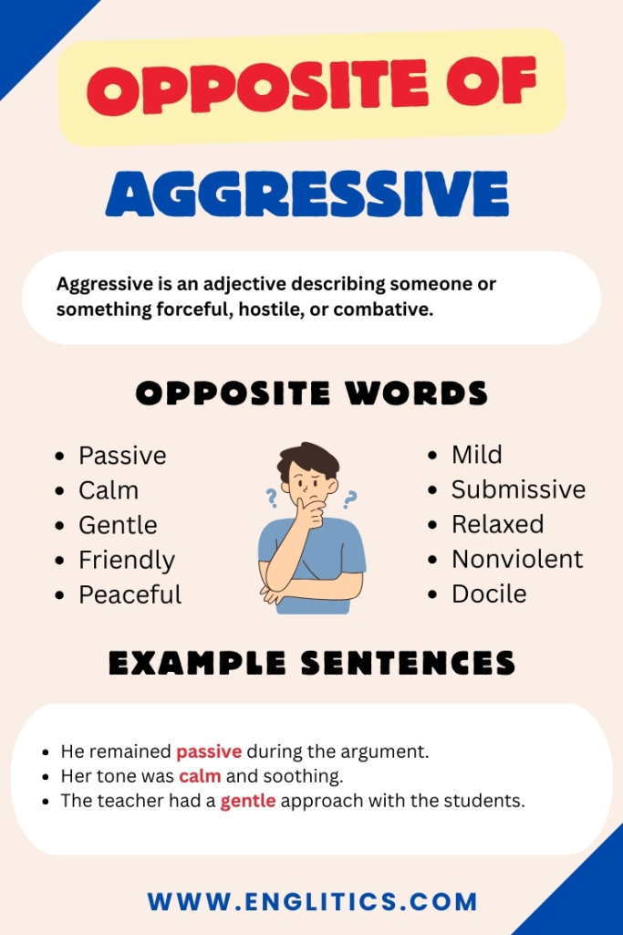 Opposite of Aggressive: 32 Opposite Words with Examples