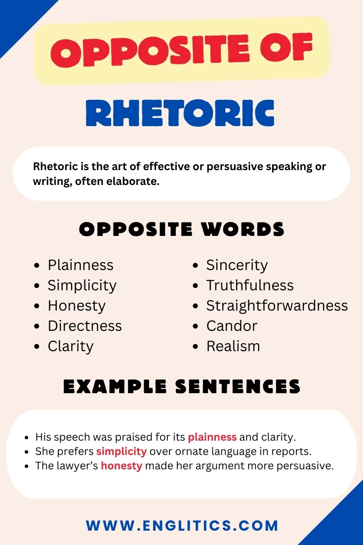 25 Opposite of Rhetoric: Simple, Direct and More Antonyms