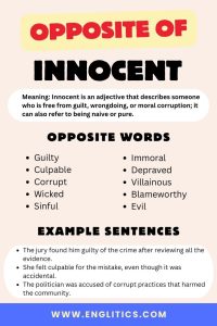Opposite of Innocent: 14 Antonyms and Meaning Guide
