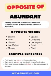 32 Opposite of Abundant With Real-Life Antonyms List