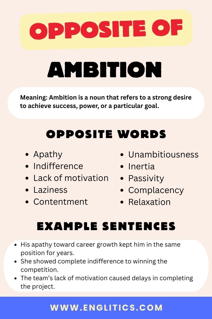 34 Opposite of Ambitious – Common Antonyms Explained