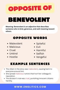 18 Opposite of Benevolent – Antonyms With Examples