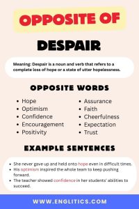 Antonyms for Despair: A Comprehensive Guide to Hope